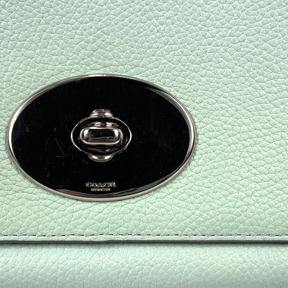 Coach | Bags | Coach Crossbody Pebble Grain Purse Seaglass Pantone 566c ...